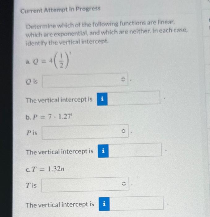 Solved Current Attempt in Progress Determine which of the | Chegg.com