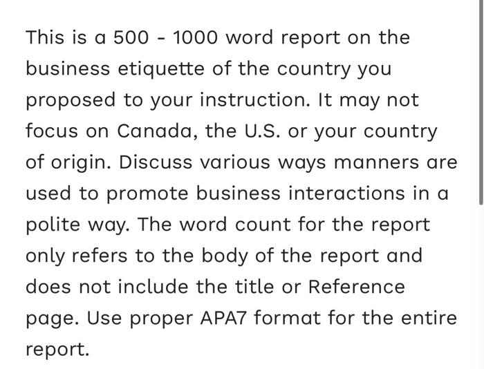 This is a 500−1000 word report on the business | Chegg.com