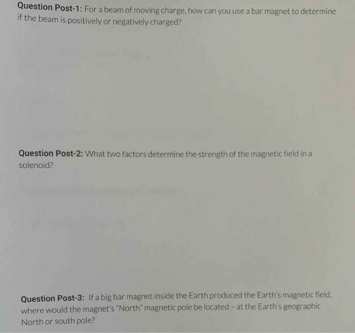 Solved ion Post 1 For A Beam Of Moving Charge How Can Chegg