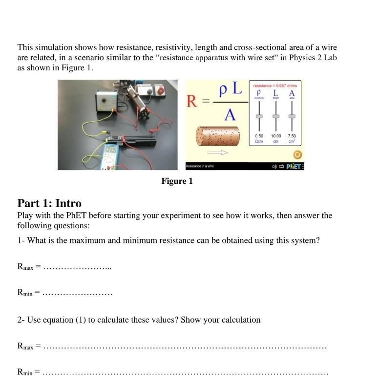 Solved This simulation shows how resistance, resistivity, | Chegg.com