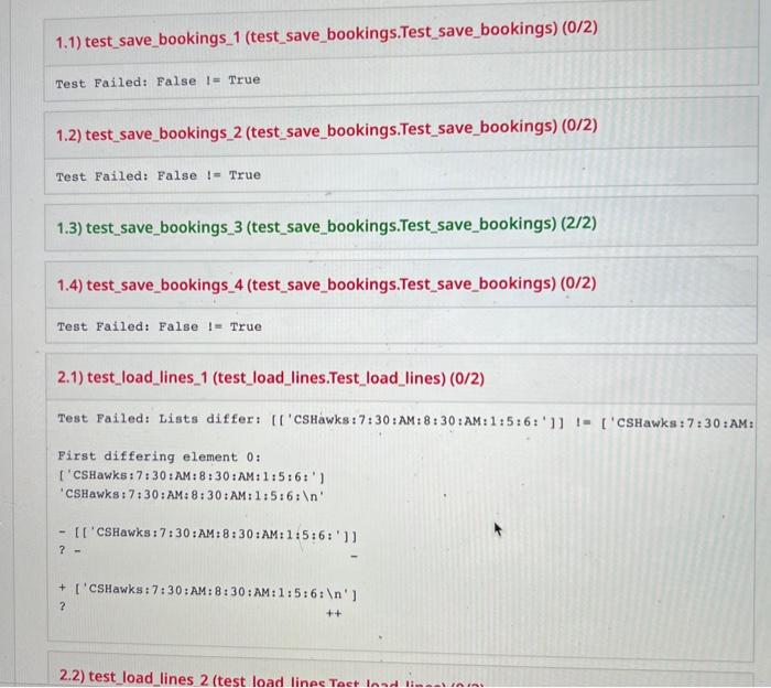 Solved The pictures below shows my code, ALL the failed | Chegg.com