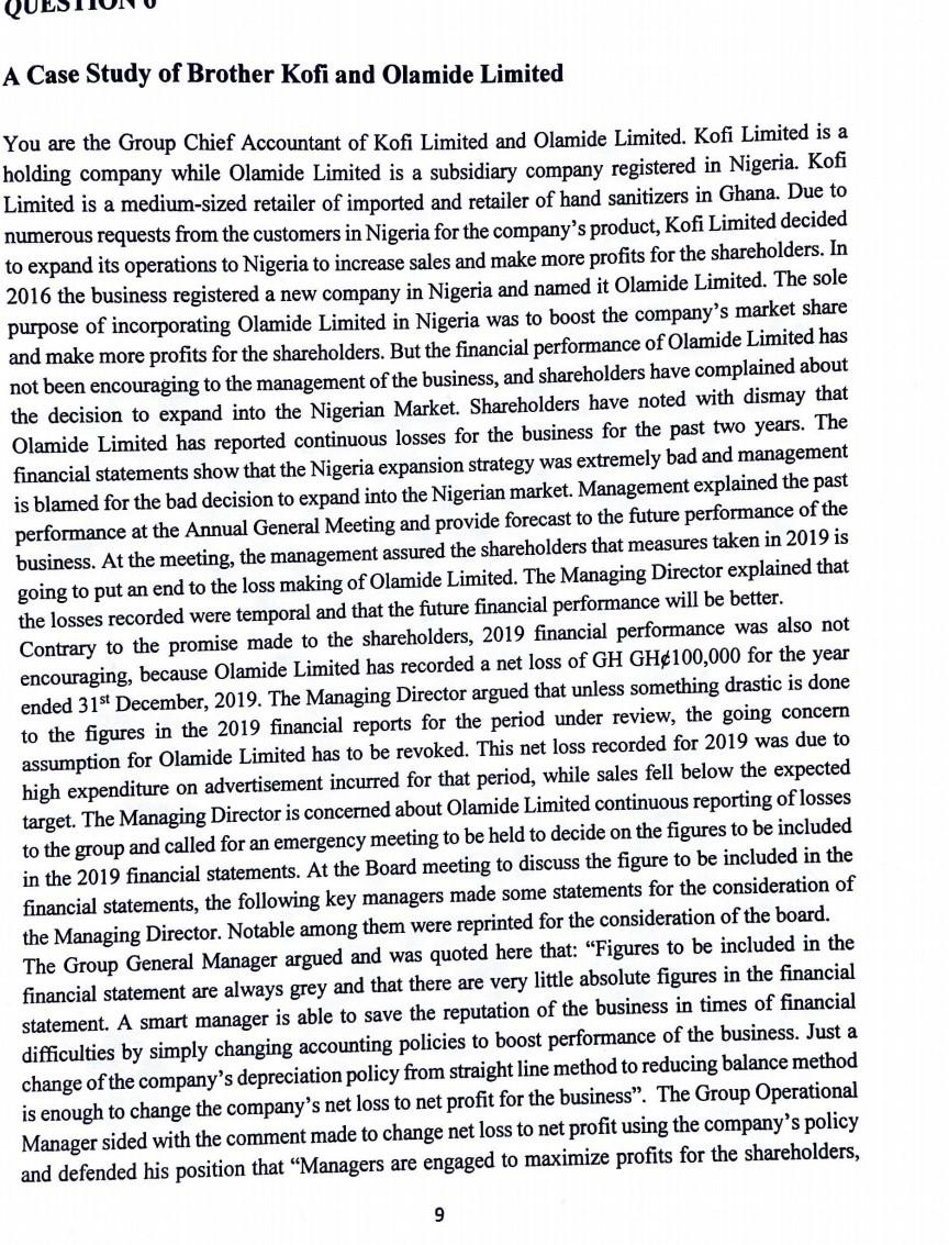 A Case Study of Brother Kofi and Olamide Limited You | Chegg.com