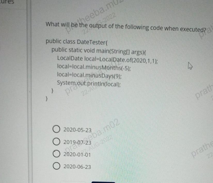 Solved What will be the output of the following code when | Chegg.com