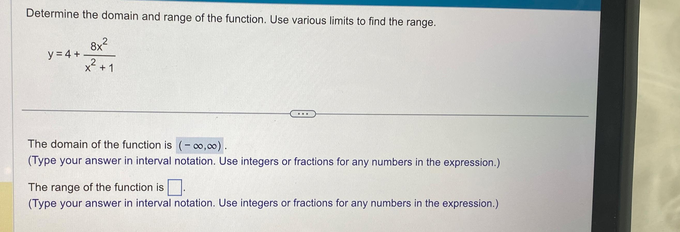 Solved Determine the domain and range of the function. Use | Chegg.com