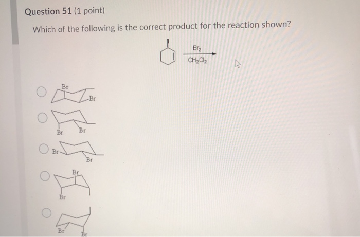 Solved which of the following is the correct product for the | Chegg.com
