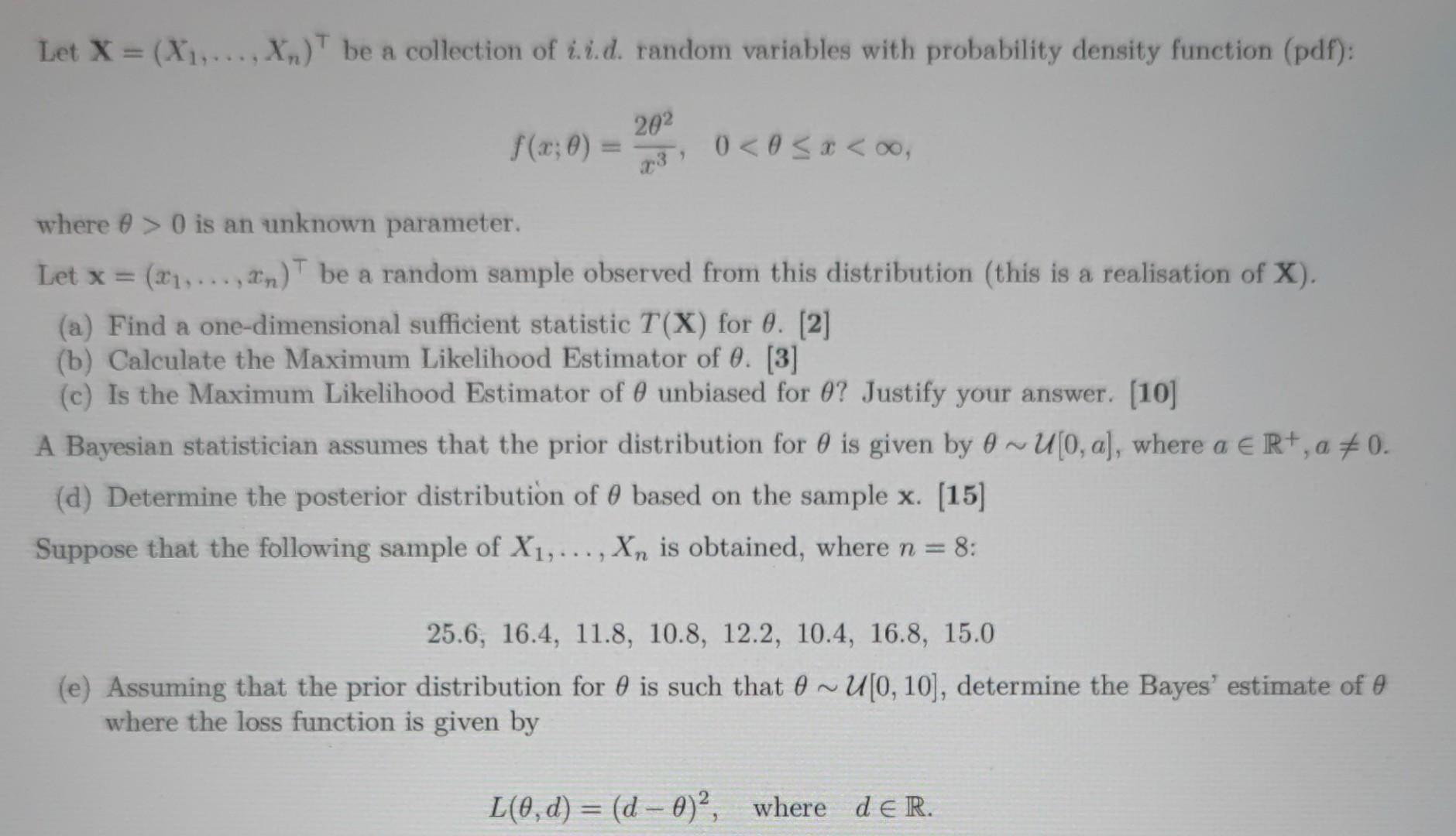 Solved Let X=(X1,…,Xn)⊤ be a collection of i.i.d. random | Chegg.com