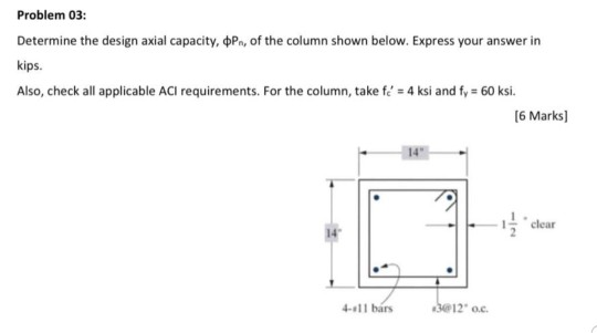 Solved Problem 03: Determine the design axial capacity, P., | Chegg.com