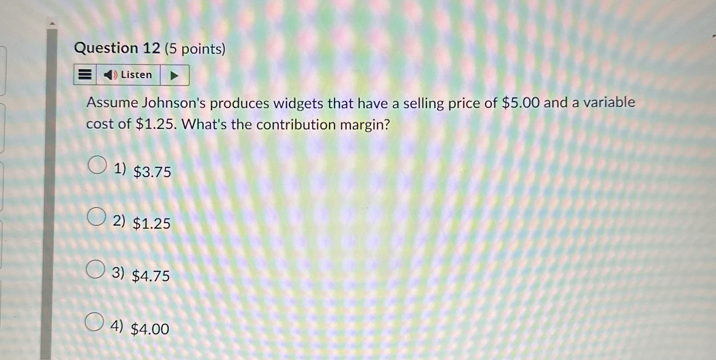 Solved Question 12 (5 ﻿points)ListenAssume Johnson's | Chegg.com