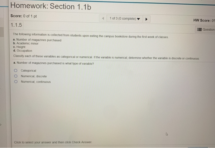 Solved Homework Section 1 1b Score 0 Of 1 Pt 1 Of 3 0