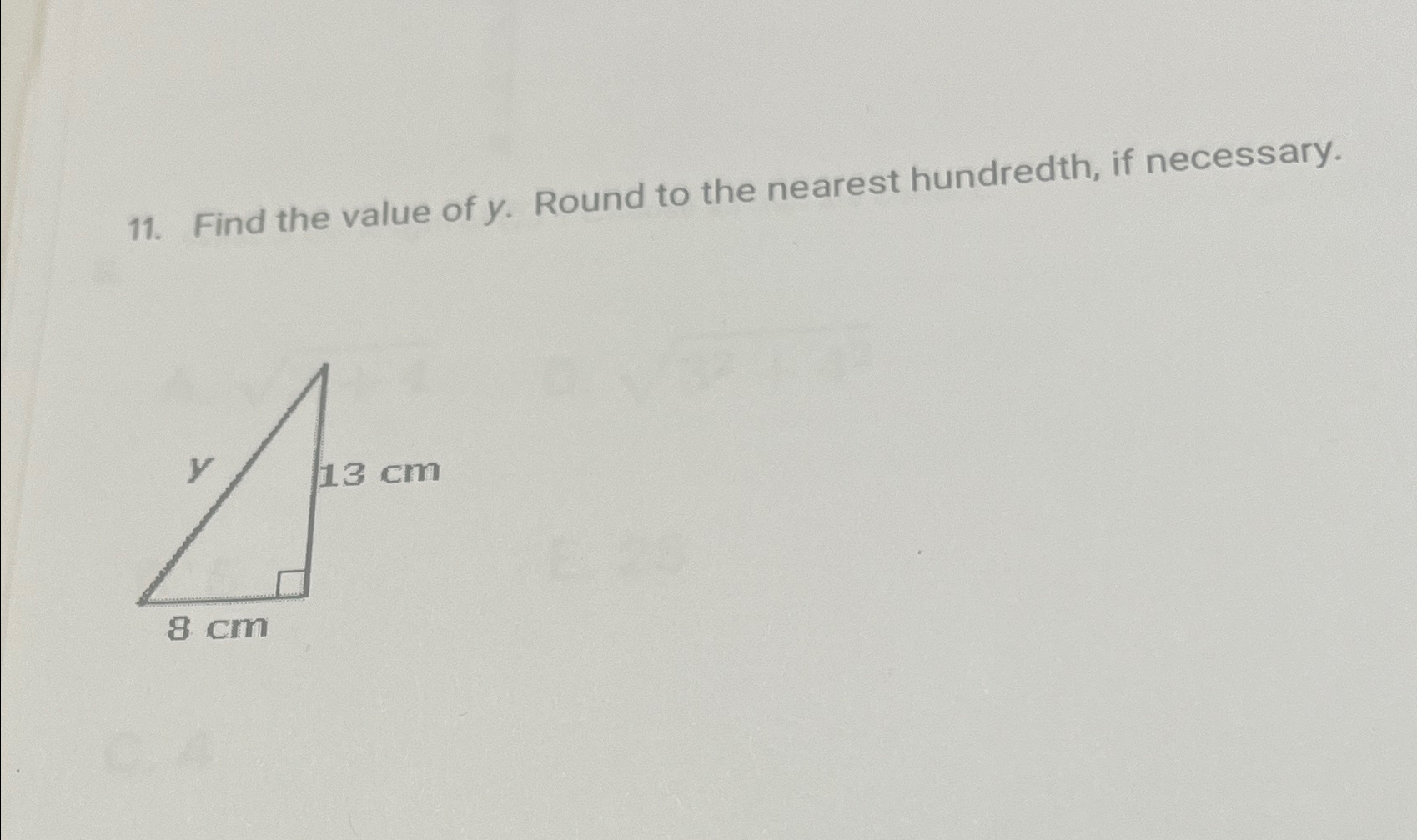 Solved Find the value of y. ﻿Round to the nearest hundredth, | Chegg.com