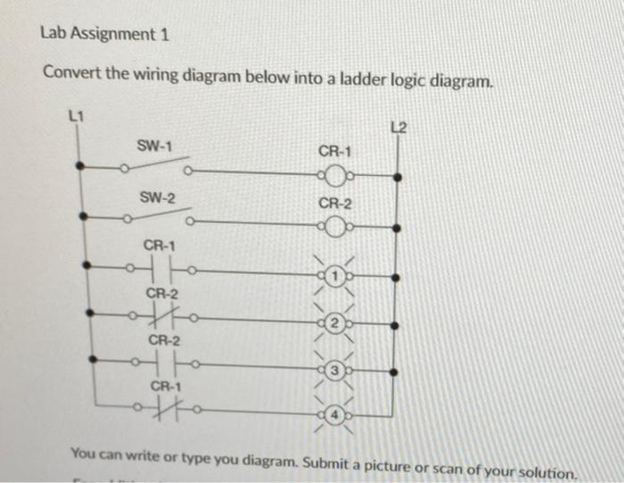 Solved Lab Assignment 1 Convert the wiring diagram below | Chegg.com