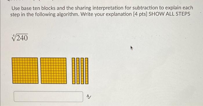 Solved Use base ten blocks and the sharing interpretation | Chegg.com