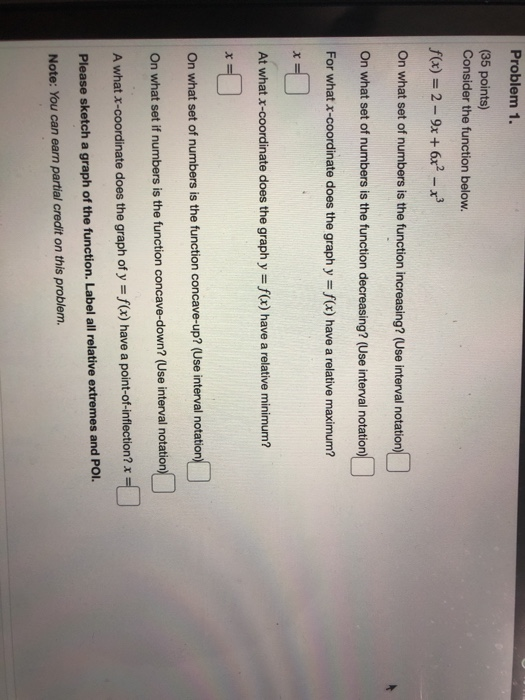 Solved Problem 1. (35 points) Consider the function below. | Chegg.com