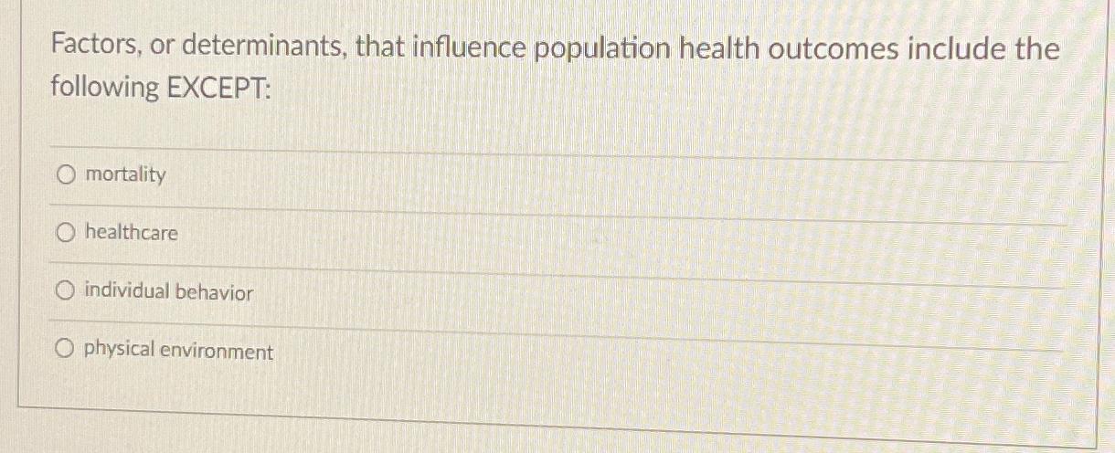 Solved Factors, or determinants, that influence population | Chegg.com