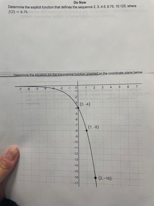 Solved Do Now Determine the explicit function that defines | Chegg.com