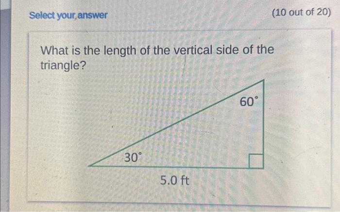 Solved What is the length of the vertical side of the | Chegg.com