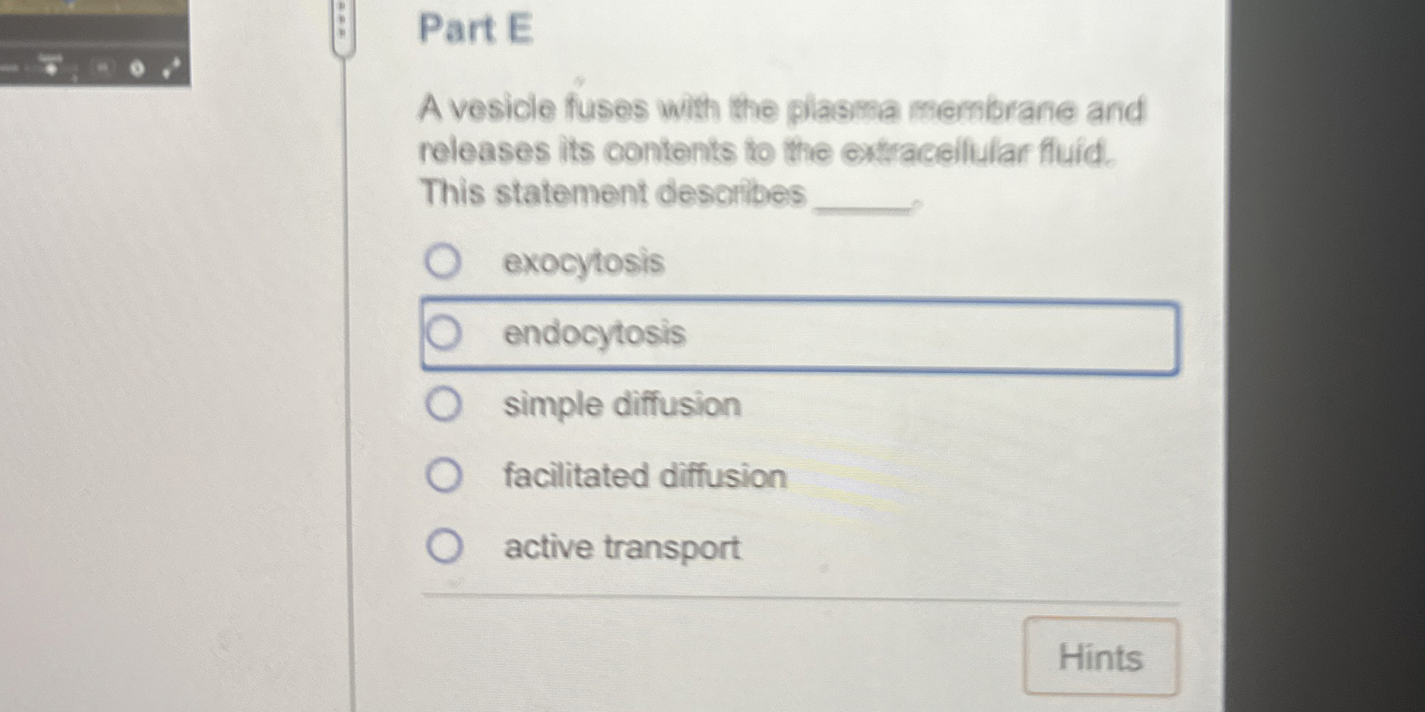 Solved Part EA veside fuses with the plasma membrane | Chegg.com