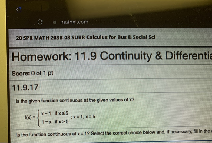 Solved mathxl.com 20 SPR MATH 203B-03 SUBR Calculus for Bus | Chegg.com