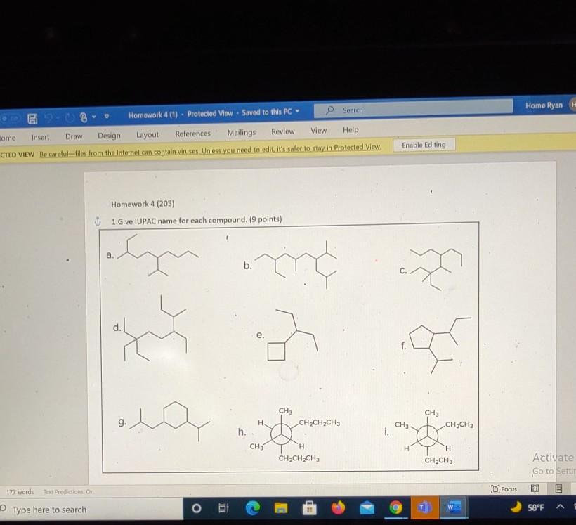 Solved Home Ryan Homework 4 (1) . Protected View • Saved to | Chegg.com