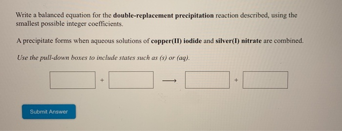 Solved Write a balanced equation for the double-replacement | Chegg.com