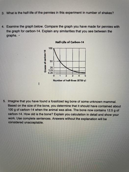 Solved 3. What is the half-life of the pennies in this | Chegg.com
