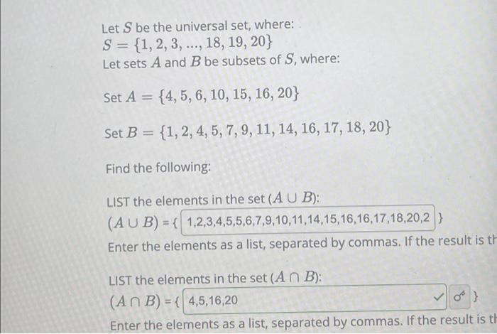 Solved Let S be the universal set, where: S = {1, 2, 3, ..., | Chegg.com