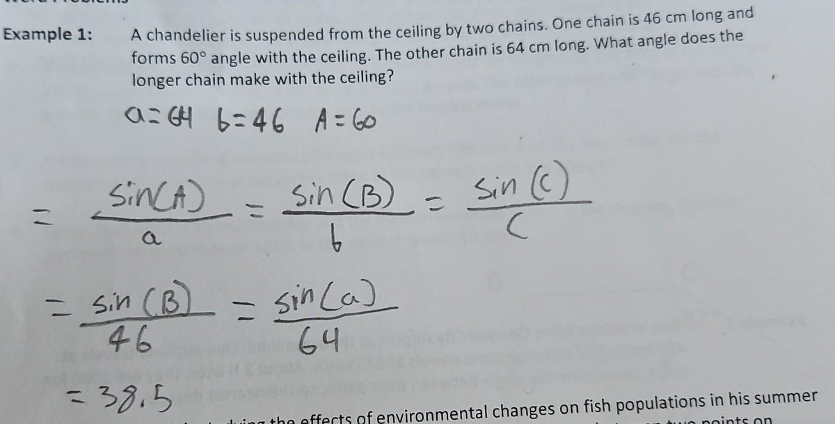 Solved Example 1: A chandelier is suspended from the ceiling | Chegg.com