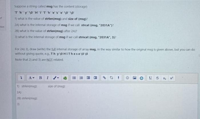 Solved 51 Suppose a string called msg has the content | Chegg.com
