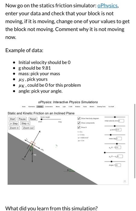 Solved Will the block move or not? Why? Pick - a mass of a | Chegg.com