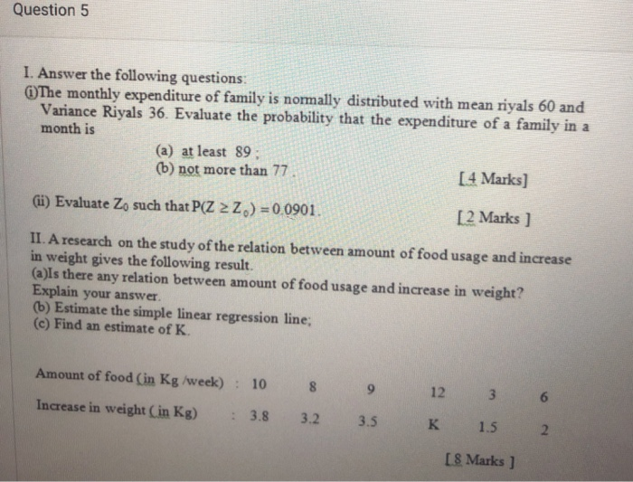 Solved Question 5 1. Answer the following questions: The | Chegg.com