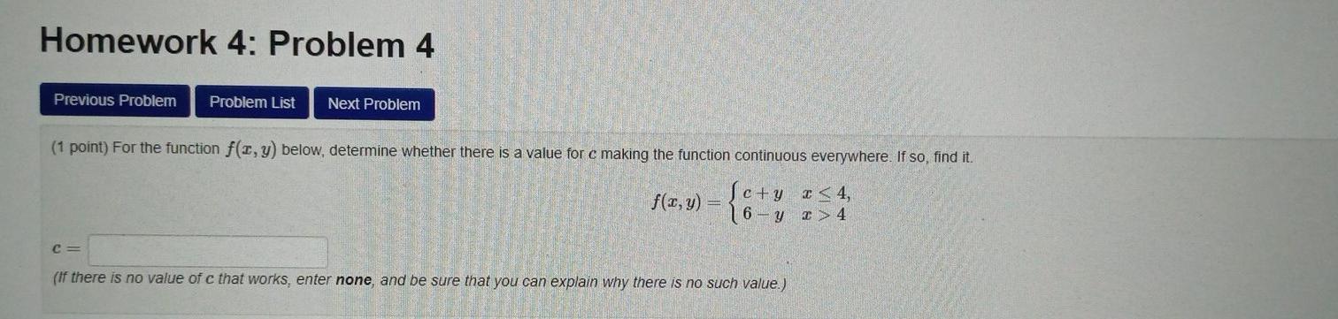 Solved Homework 4: Problem 4 Previous Problem Problem List | Chegg.com