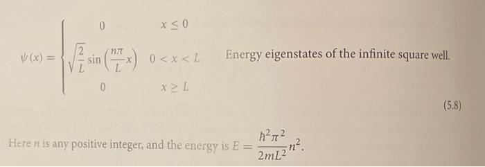 Solved Equation (5.8) gives the wavefunction of a particle | Chegg.com