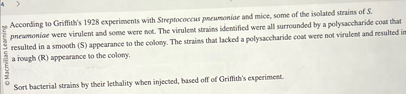 Solved According to Griffith's 1928 ﻿experiments with | Chegg.com