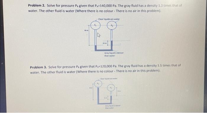 Solved Problem 2. Solve for pressure PB given that | Chegg.com