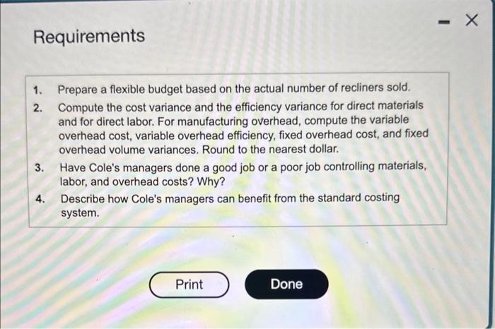 Solved Requirements 1. Prepare a flexible budget based on | Chegg.com