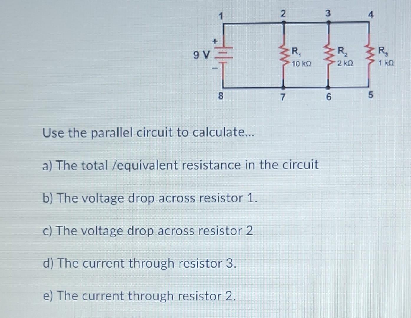 Use the parallel circuit to calculate... a) The total | Chegg.com