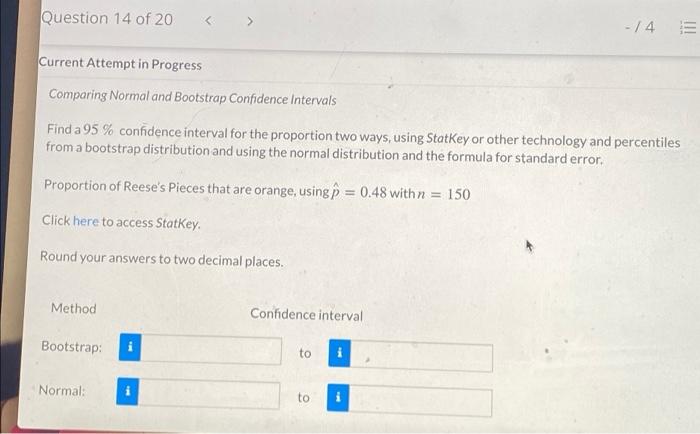 Solved Question 14 of 20 -/4 E Current Attempt in | Chegg.com