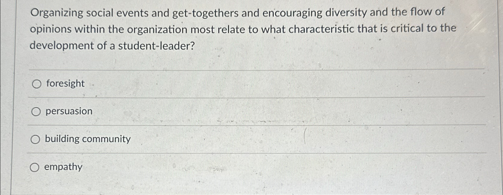 Solved Organizing social events and get-togethers and | Chegg.com