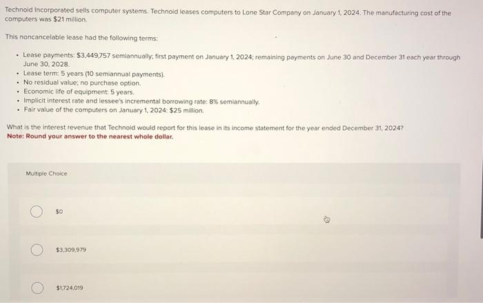Solved Technoid Incorporated sells computer systems. | Chegg.com