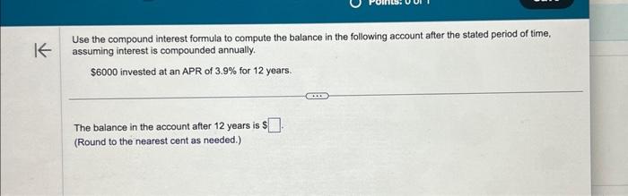 Solved Use the compound interest formula to compute the | Chegg.com