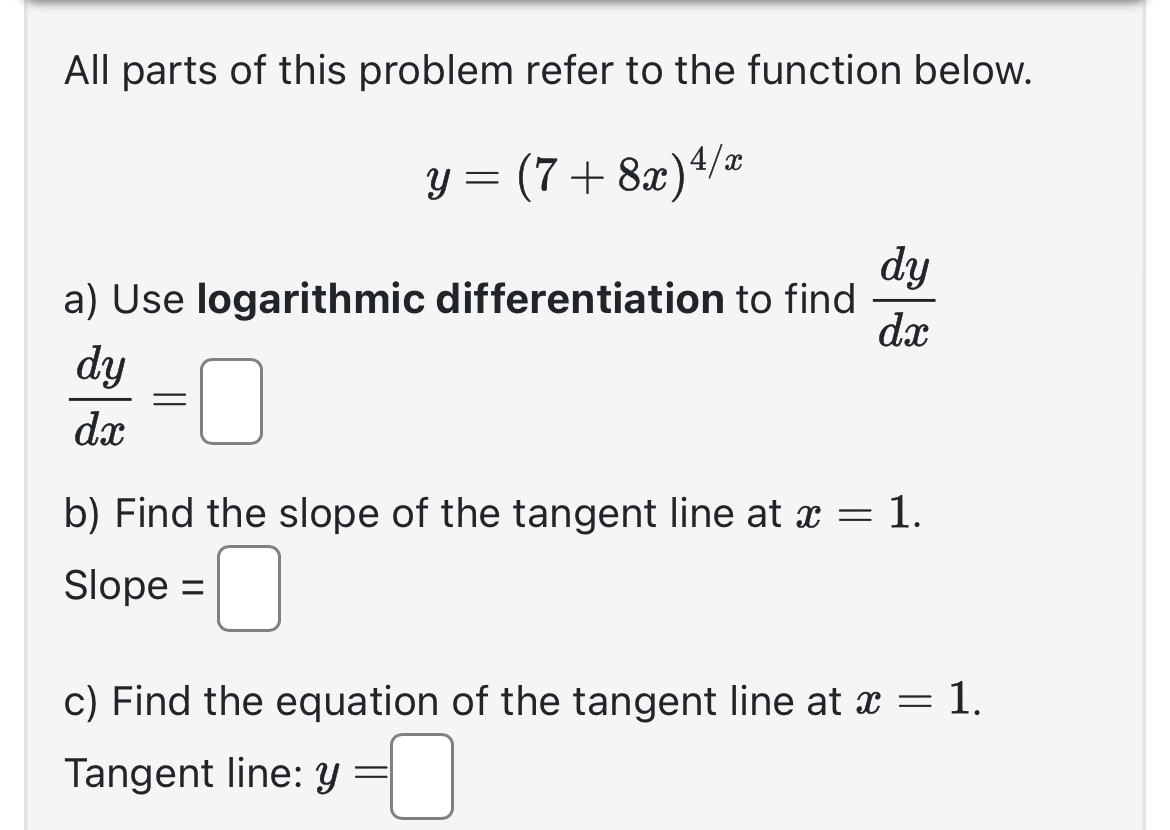 Solved All parts of this problem refer to the function | Chegg.com