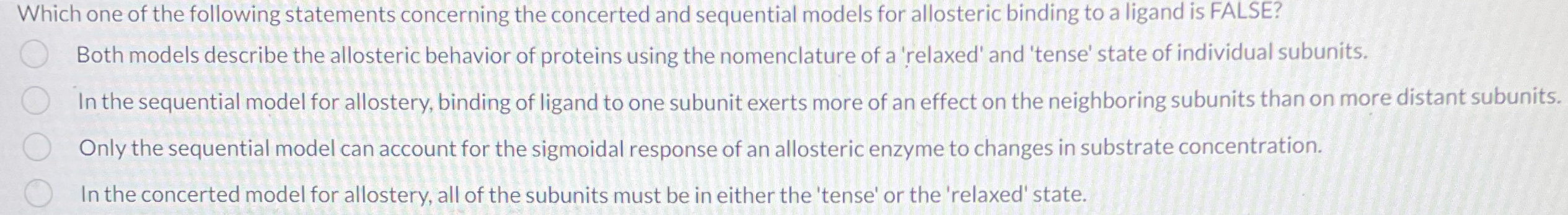Solved Which one of the following statements concerning the | Chegg.com