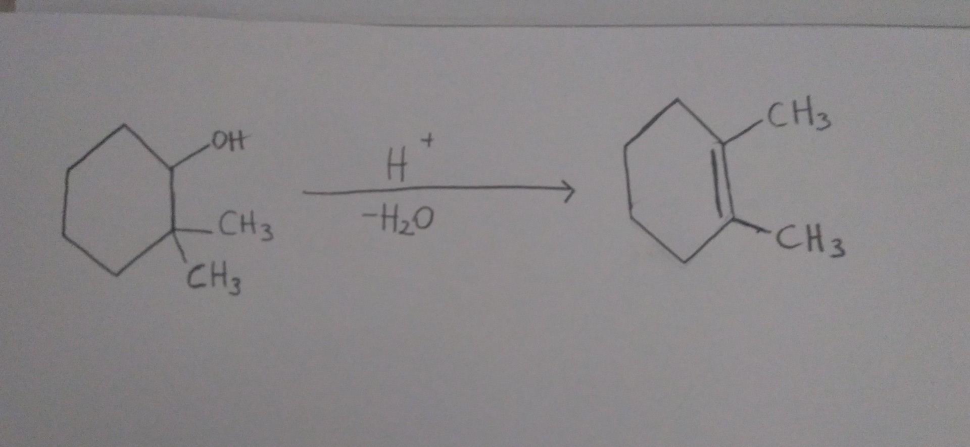 Solved Below, 1,2-dimethylcyclohexene is formed by the | Chegg.com