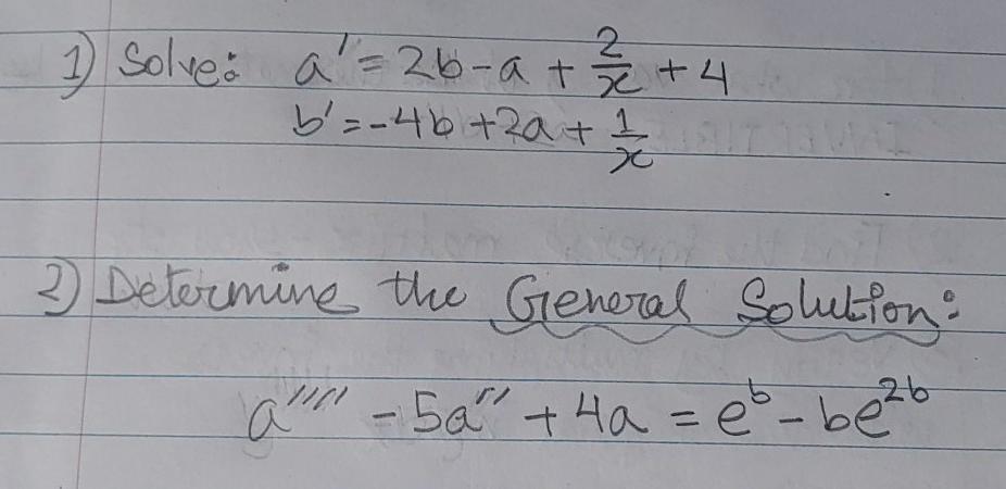 Solved 2 1 solved a = 26-a + ² + 4 니 b'=-4b +2a+ 1 / 2 2 2 | Chegg.com