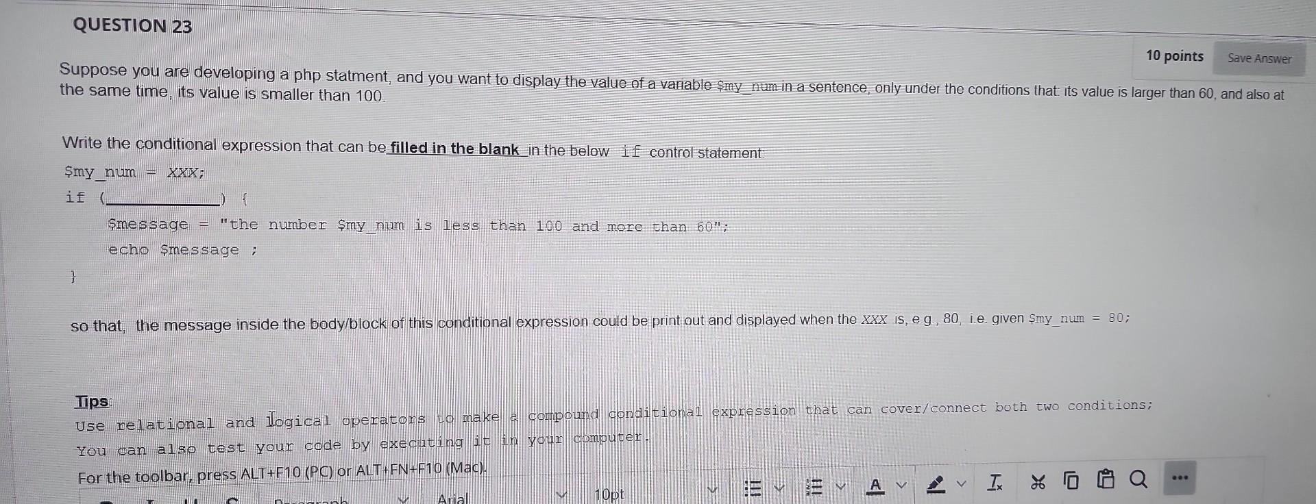 Solved 10 points Suppose you are developing a php statment, | Chegg.com