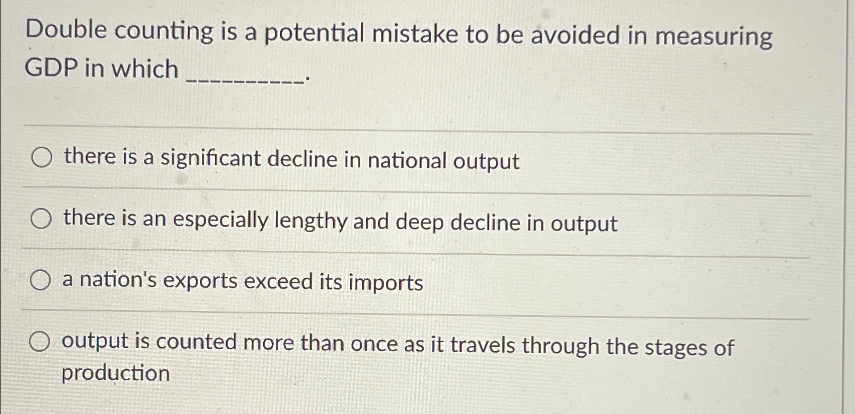 Solved Double counting is a potential mistake to be avoided | Chegg.com