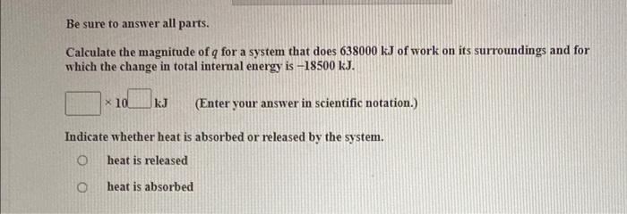 Solved Be sure to answer all parts. Calculate the magnitude | Chegg.com
