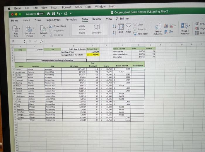Solved SO Excel 2016 Project Step Instructions Points | Chegg.com