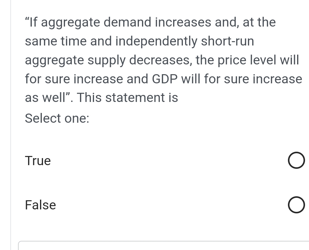 Solved "If aggregate demand increases and, at the same time | Chegg.com