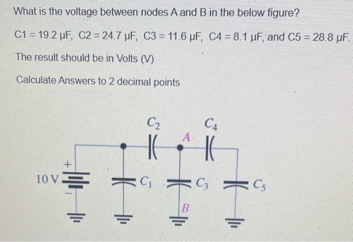 Solved What is the voltage between nodes A and B in the | Chegg.com